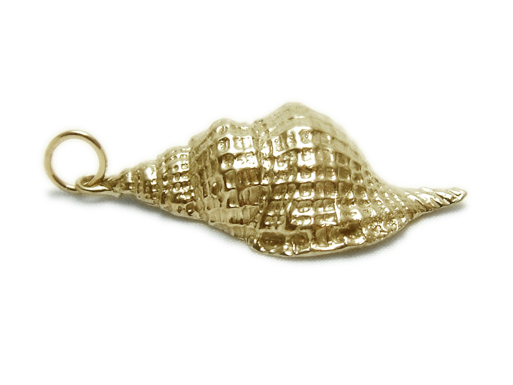 14K Yellow Gold Conch Shell Pendant | Kokkinos Creative Jewelers